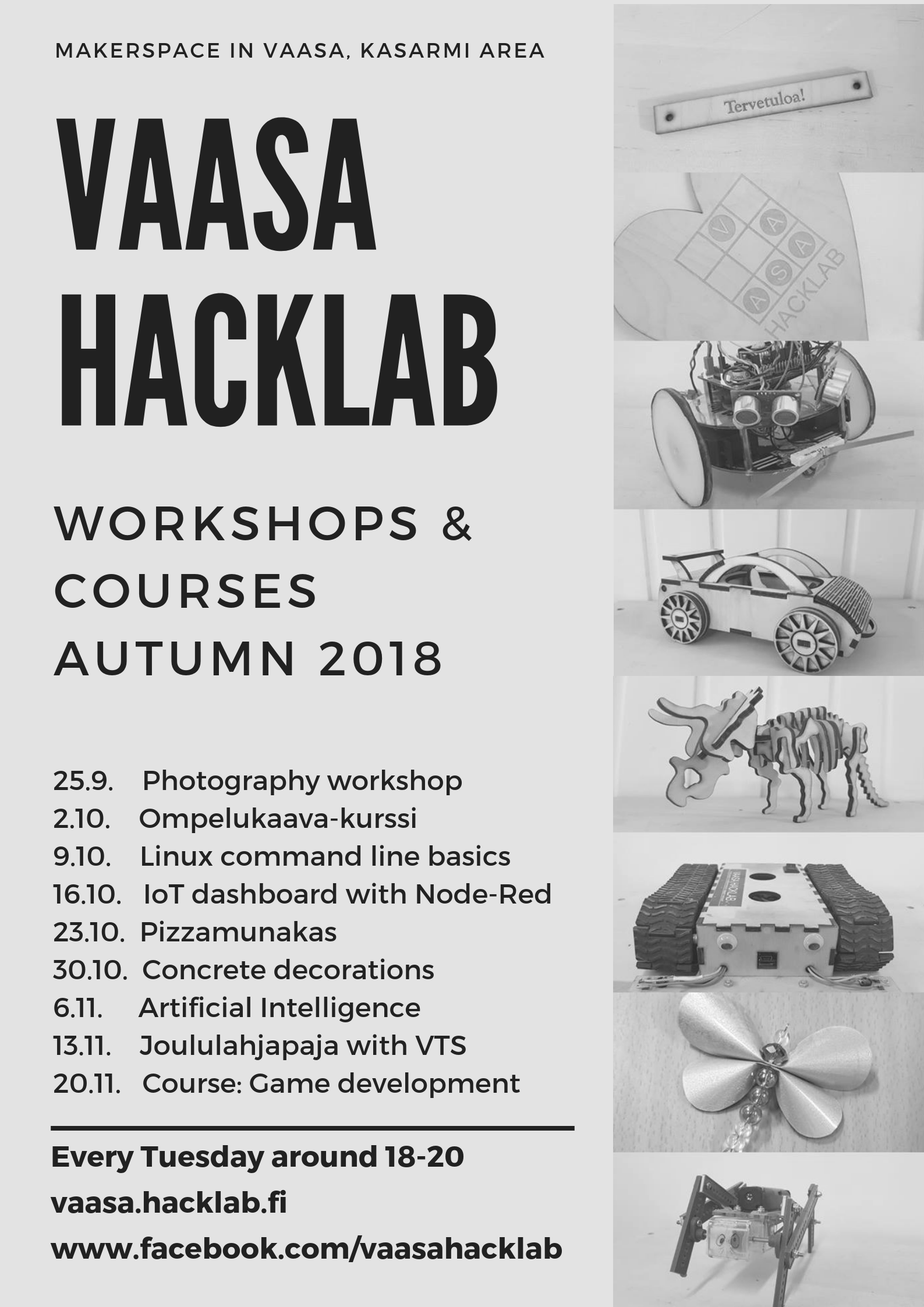 Workshops and courses October-November – Vaasa Hacklab